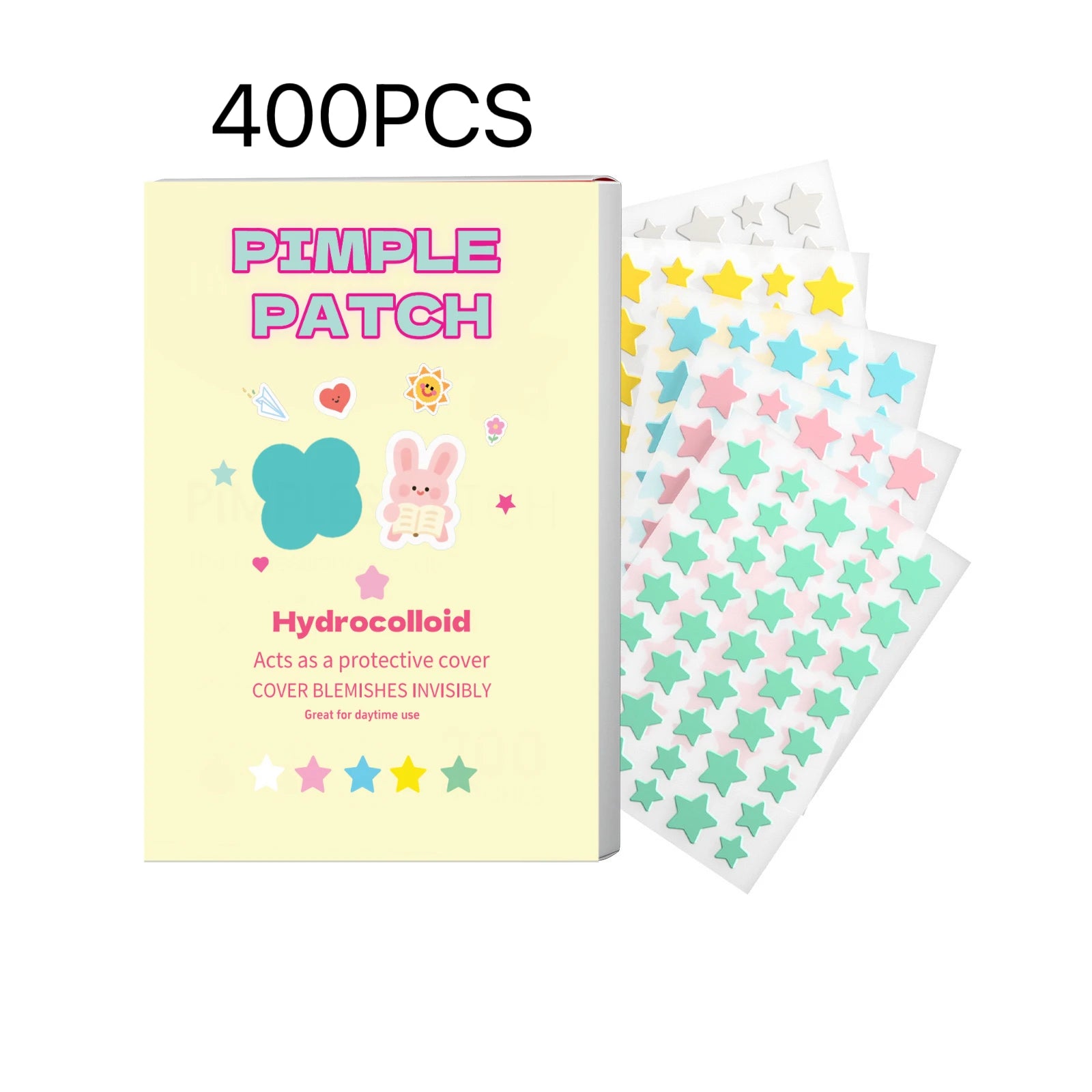 400 PCS Star Acne Patch Acne Colorful Invisible Acne Removal Skin Care ...